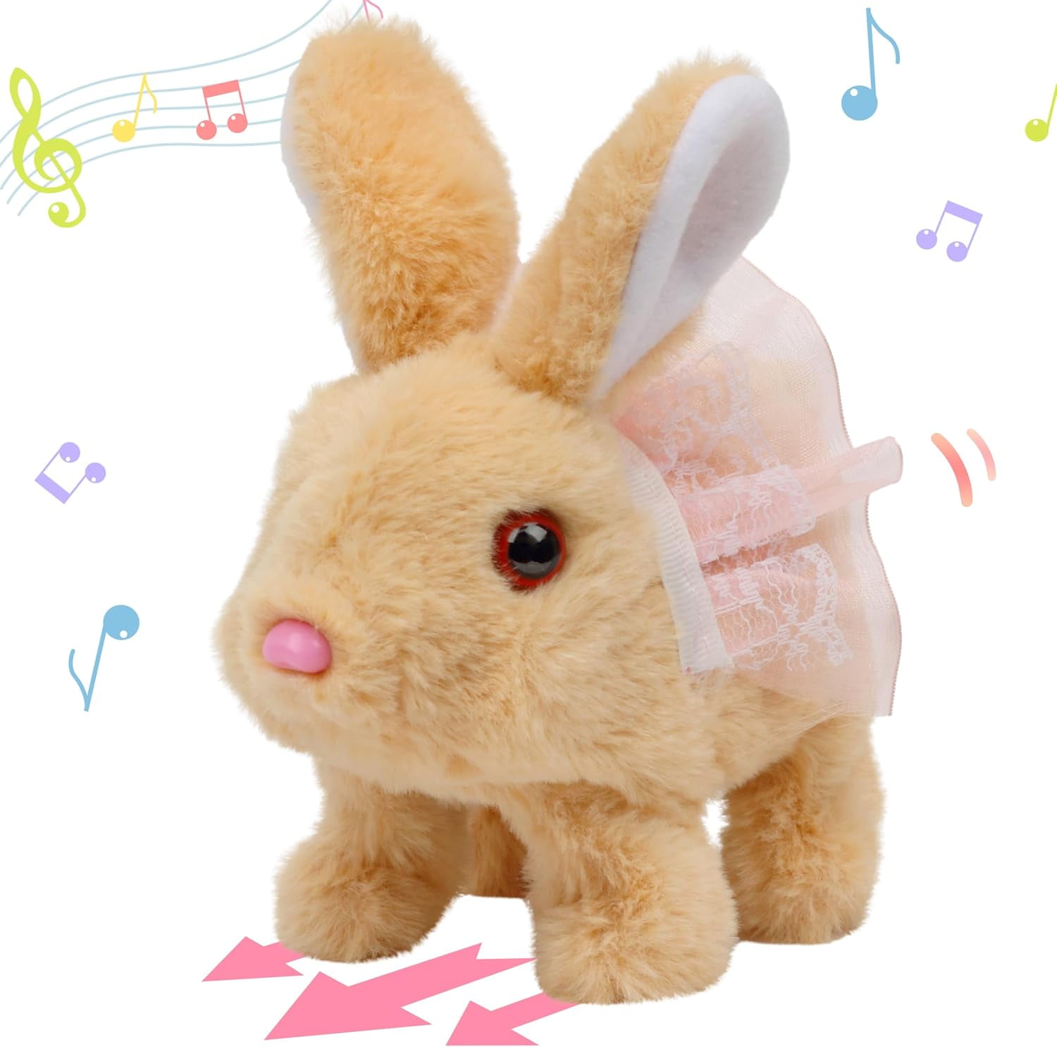 CRichMW Hopping Rabbit with Dress Interactive Electronic Pet Plush ...