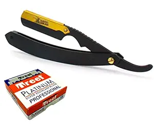 CS-102 Matte Black Golden Head Stainless Steel Professional Barber ...