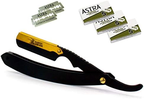 CS-102 Matte Black Golden Head Stainless Steel Professional Barber ...