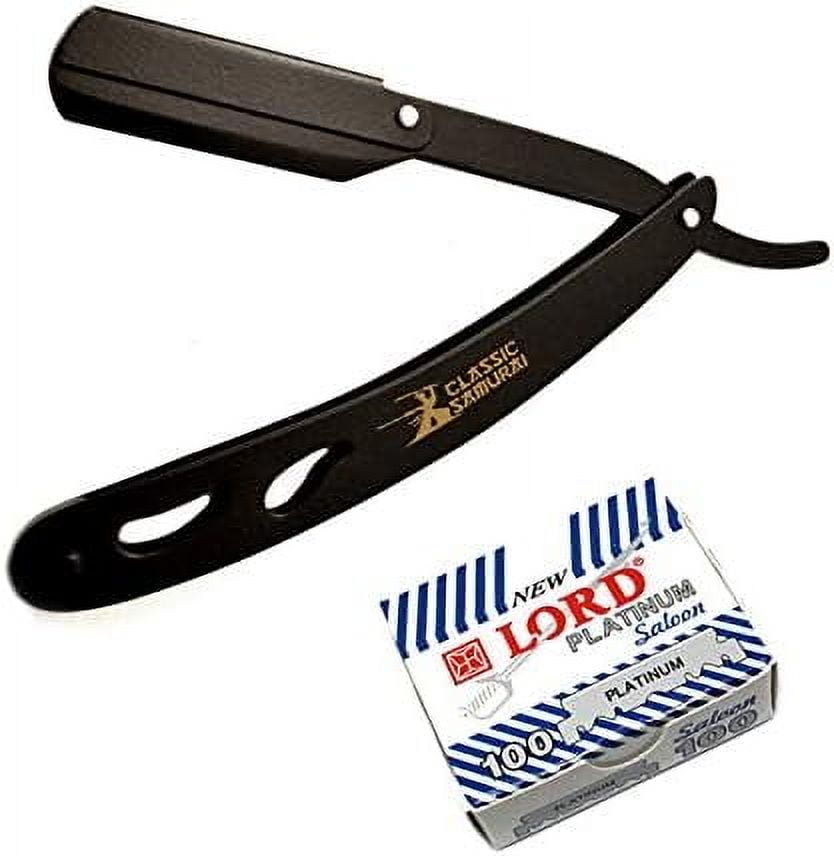 CS-102 Matte Black Stainless Steel Professional Barber Straight Edge ...