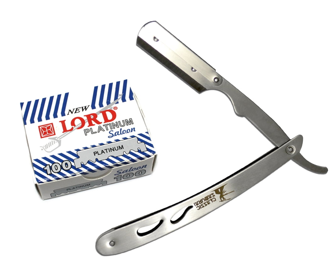 CS-102 Stainless Steel Professional Barber Straight Edge Razor with 100 ...