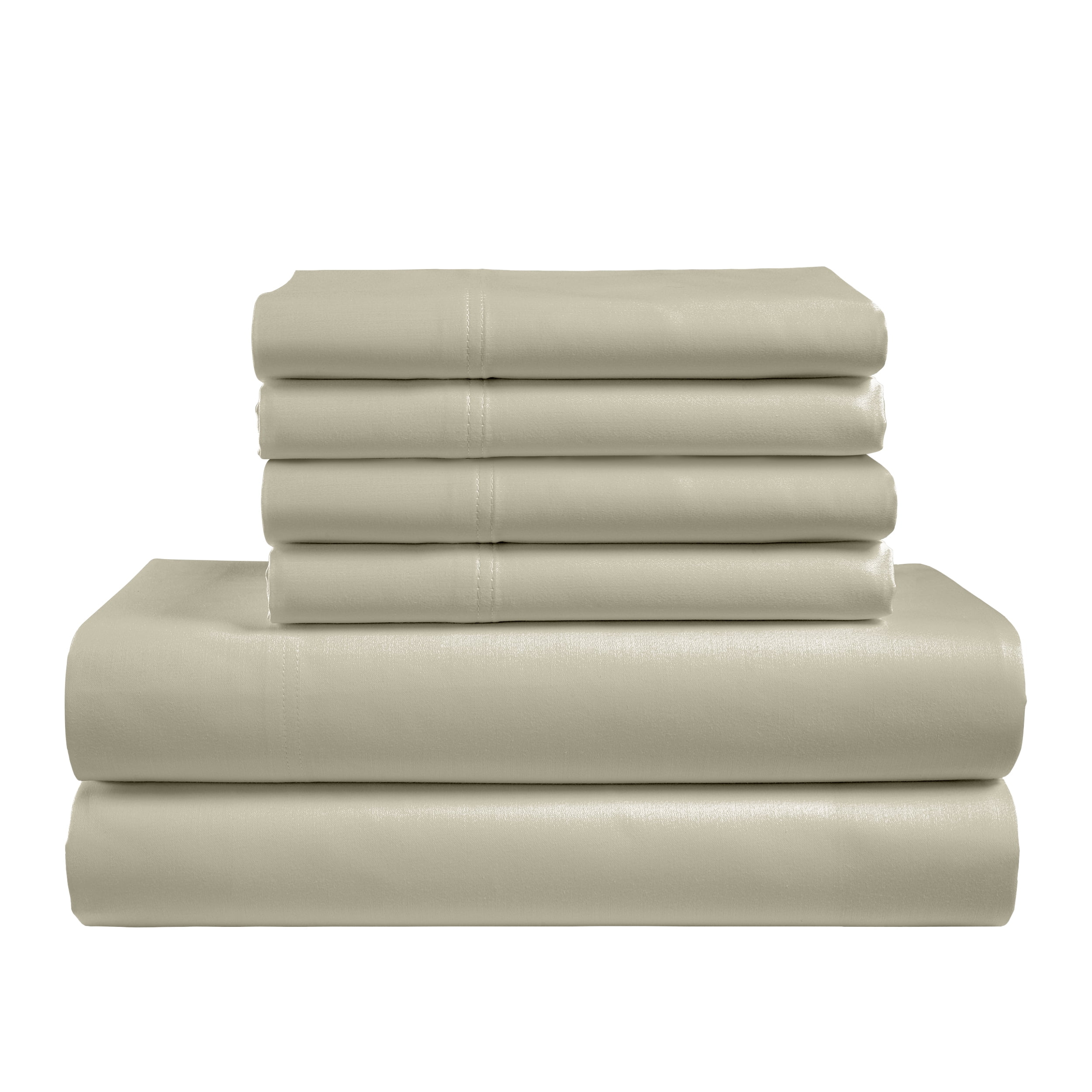 Color Sense 6-Piece 800 Thread Count Beige Cotton Rich Adult Bed Sheet ...