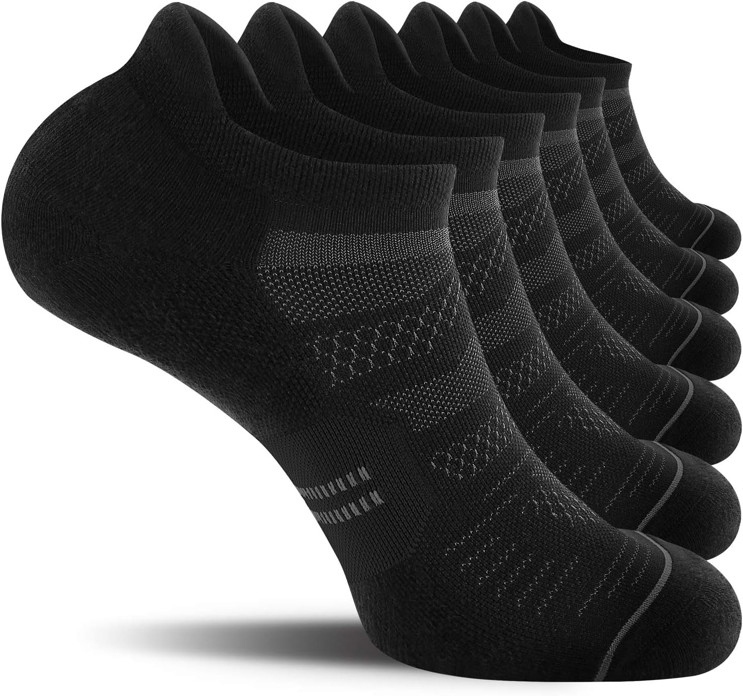 CS CELERSPORT 6 Pair Men's Running Socks with Cushioning, Low Cut Sport ...