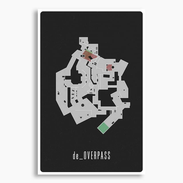 CS:GO de_Overpass Map Poster; Gaming Wall Art - Walmart Business Supplies