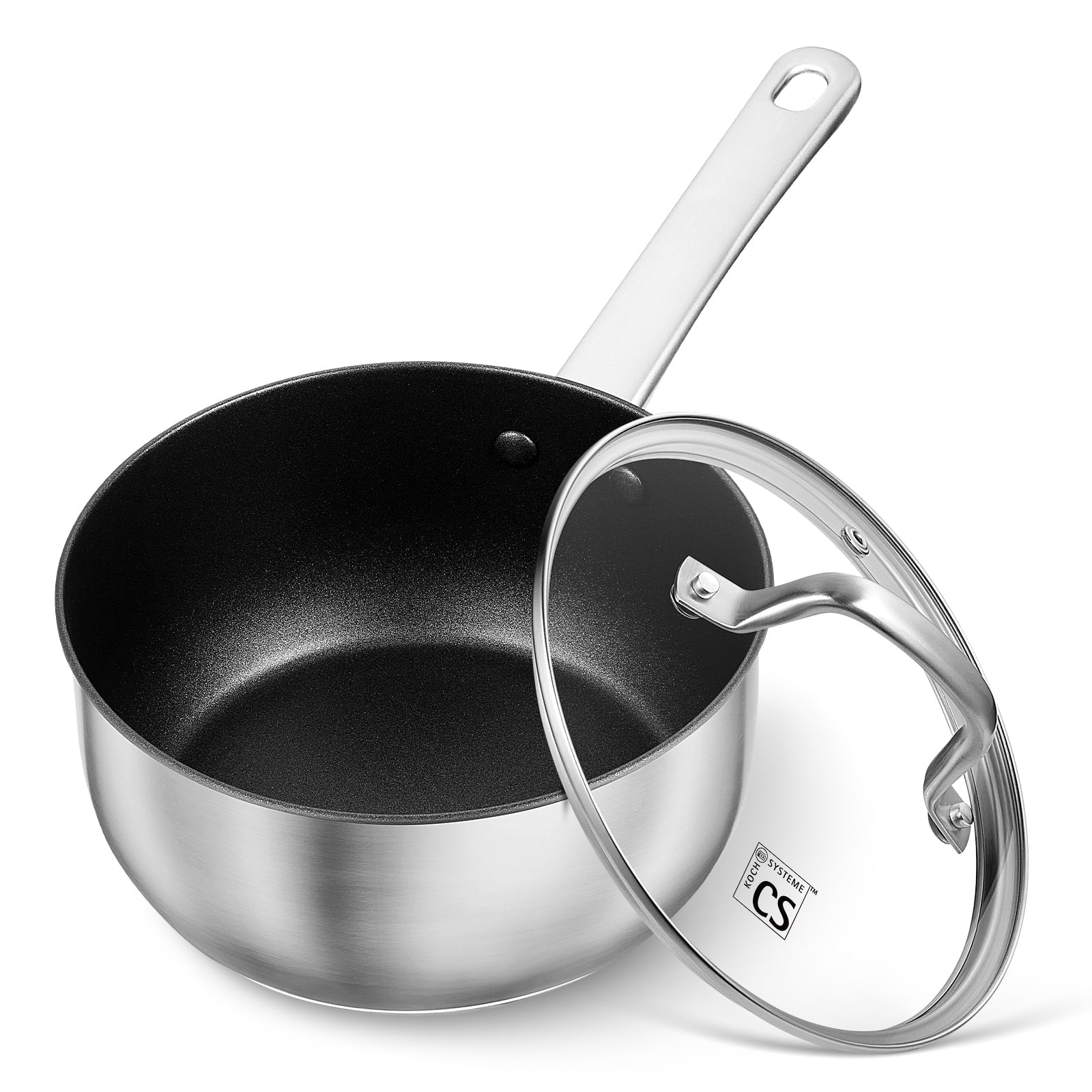 CS KOCHSYSTEME 3QT Stainless Steel Saucepan with Nonstick Coating, Oven ...