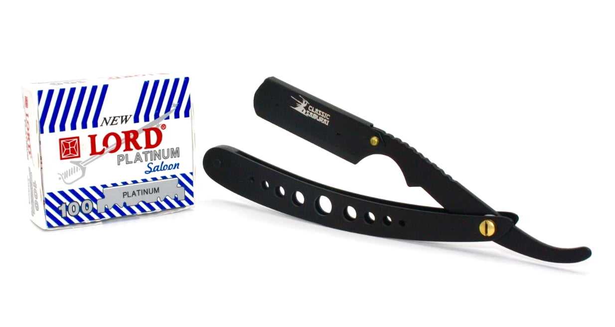 CS Matte Black New Ergonomic Design Folding Straight Razor, Shavette ...