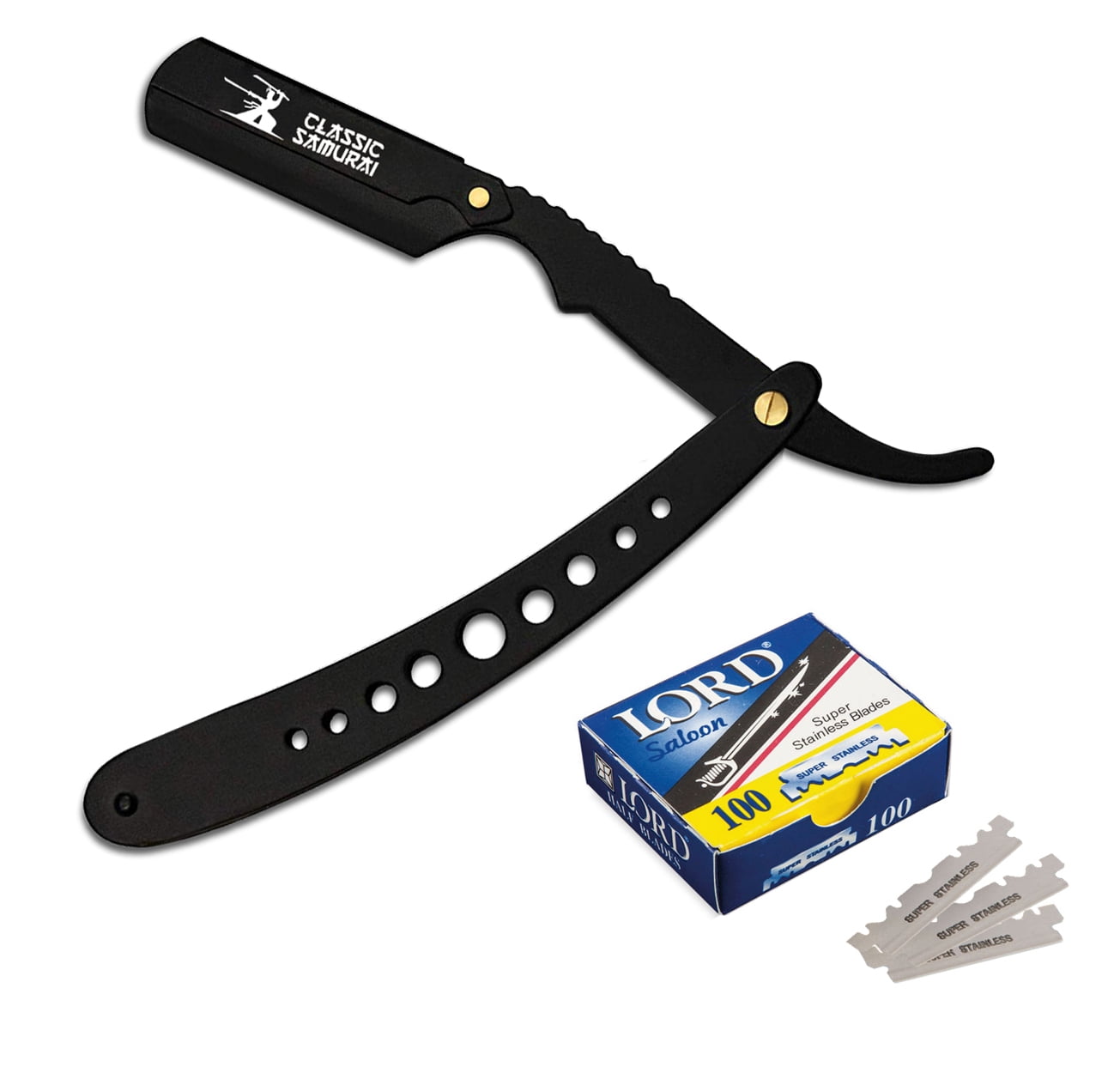 CS Matte Black New Ergonomic Design Folding Straight Razor, Shavette ...