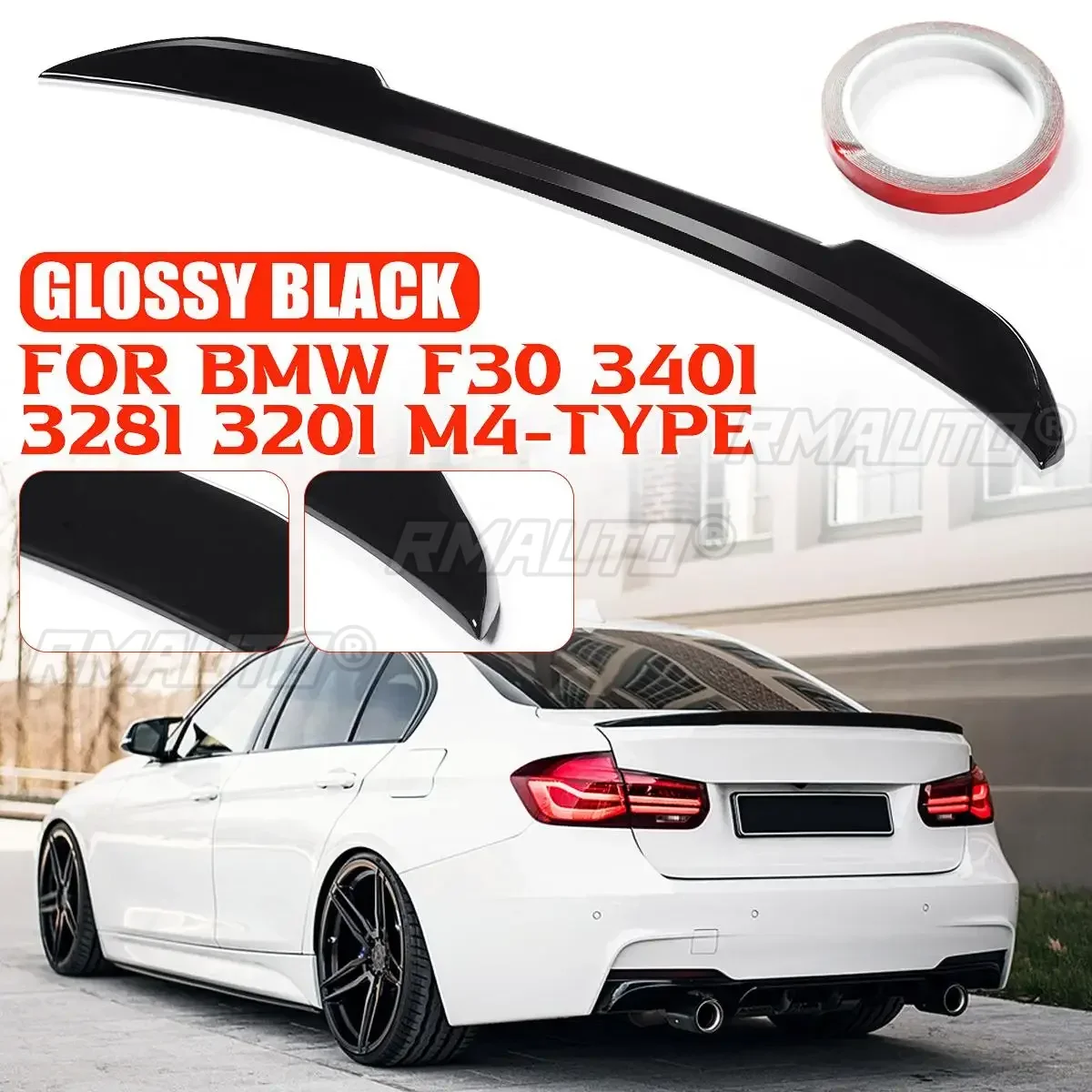 CS Style Car Rear Trunk Spoiler Boot Extension For BMW F30 F80 340i ...