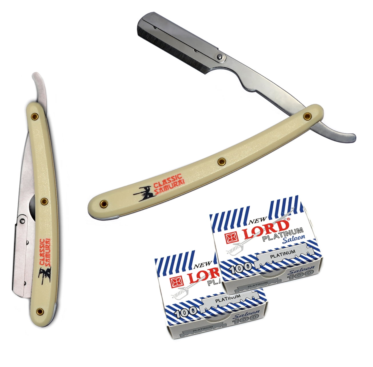 CS101 Cream Stainless Steel Professional Barber Straight Edge Razor ...