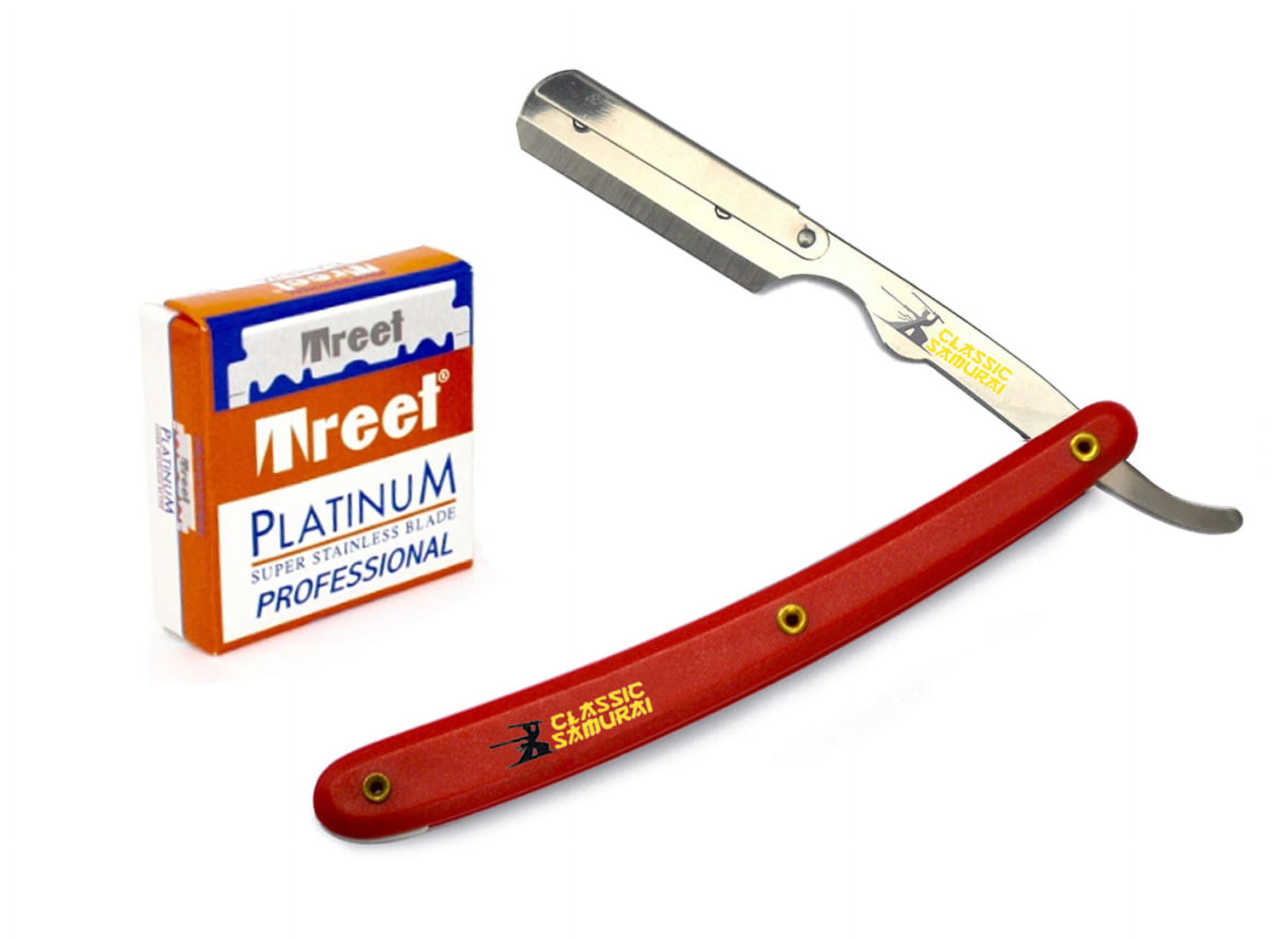 CS101 Red Stainless Steel Professional Barber Straight Edge Razor with ...