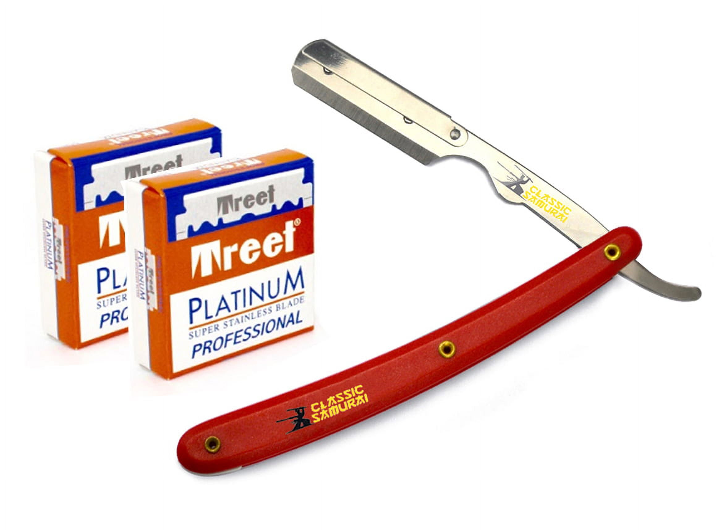 CS101 Red Stainless Steel Professional Barber Straight Edge Razor with ...