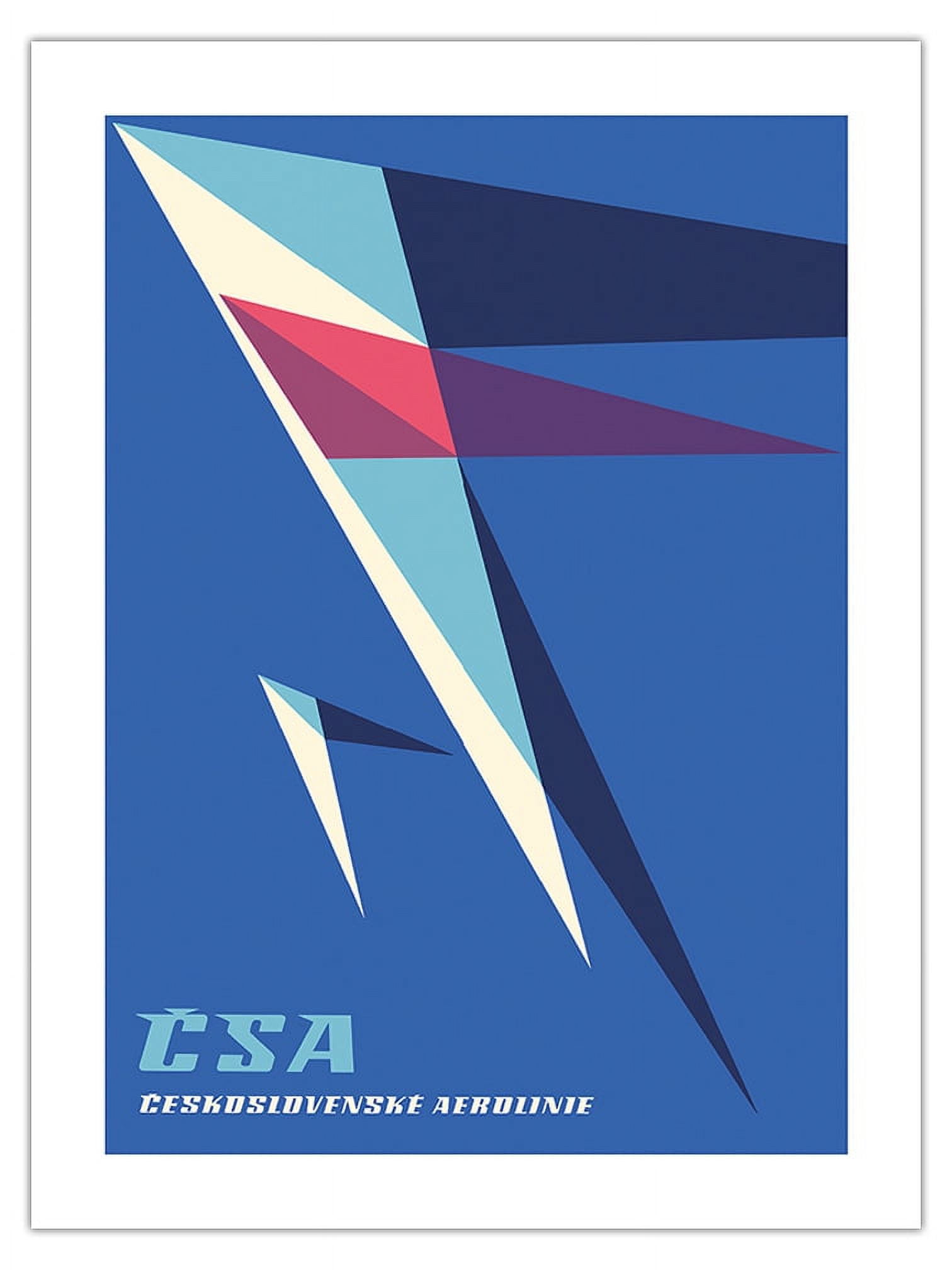 CSA Czechoslovak State Airlines - Vintage Airline Travel Poster c.1950s ...