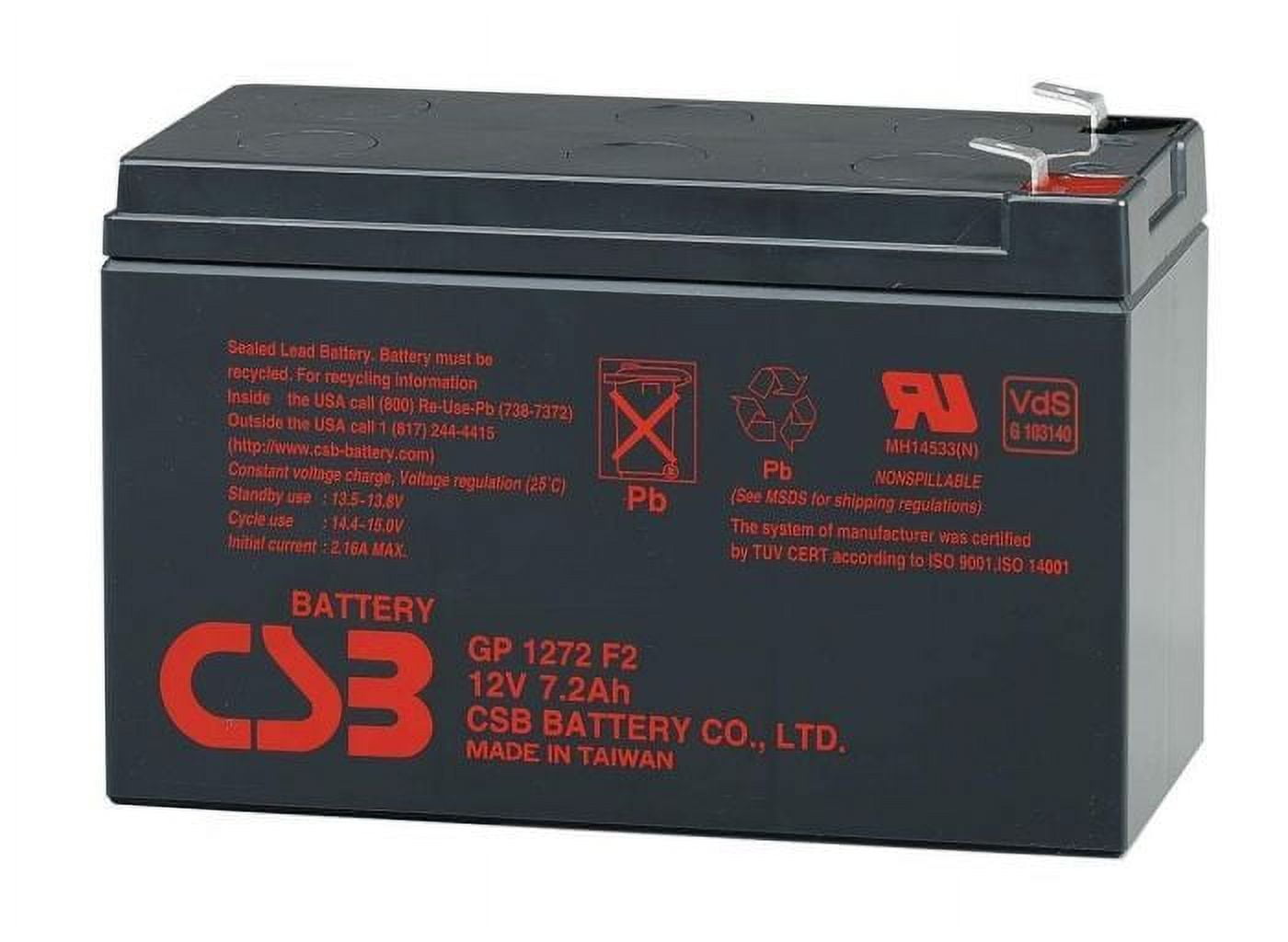 CSB GP1272F2 Versatile 12V/7.2Ah Sealed Lead Acid Battery for Efficient Power and Longevity ...