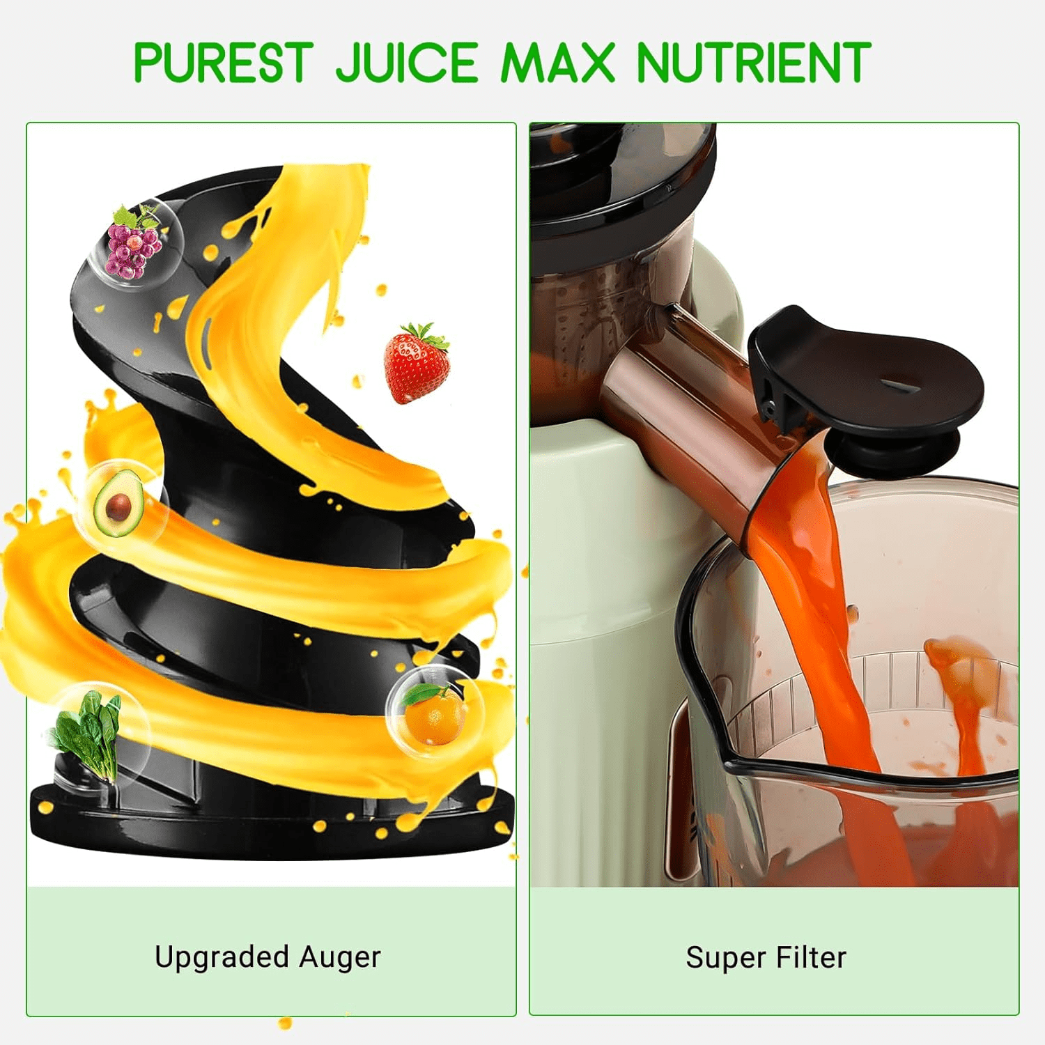 CSBRST Efficient and Convenient Mini Compact Cold Press Juicer for Veg ...