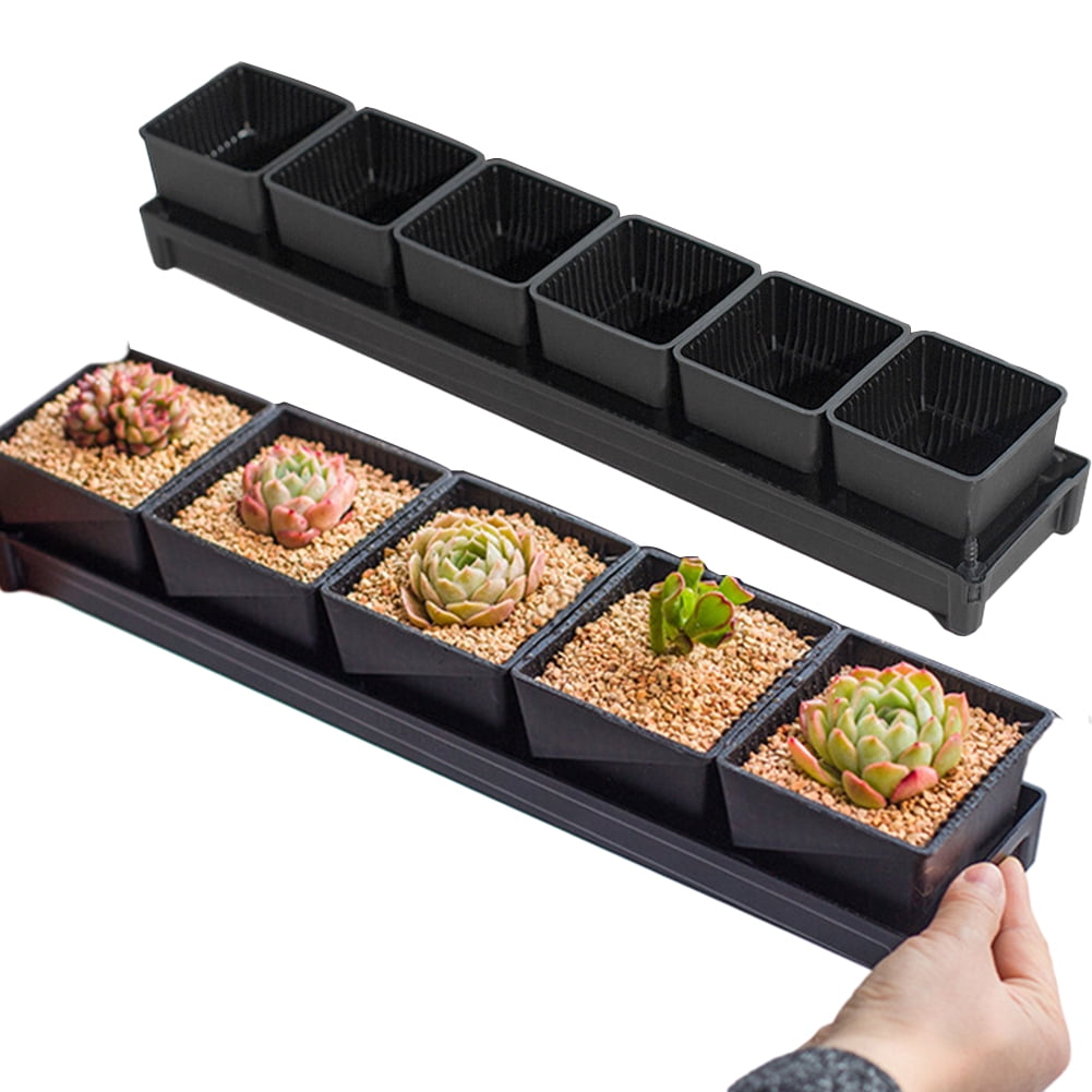 CSCHome 1 Set Rectangle Plant Pot Plastic Planter with Drainage Holes ...