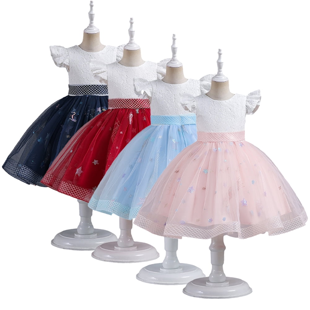 CSCHome 3-10Y Little Big Girls Embroidery Ball Gown Pretty Lace Dress ...