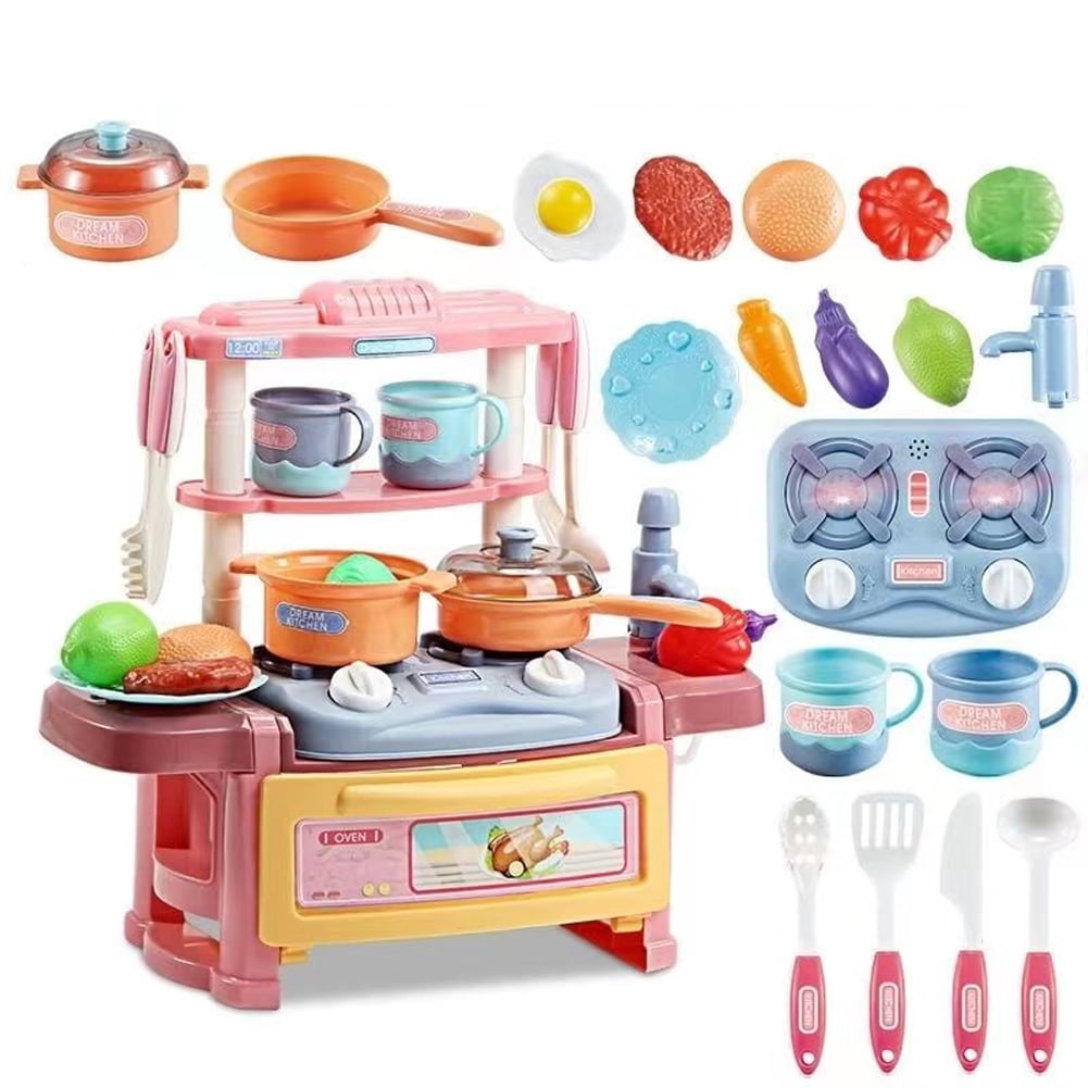 CSCHome 3-8Y Play Kitchen for Kids Kids Play Kitchen Playset Chef ...