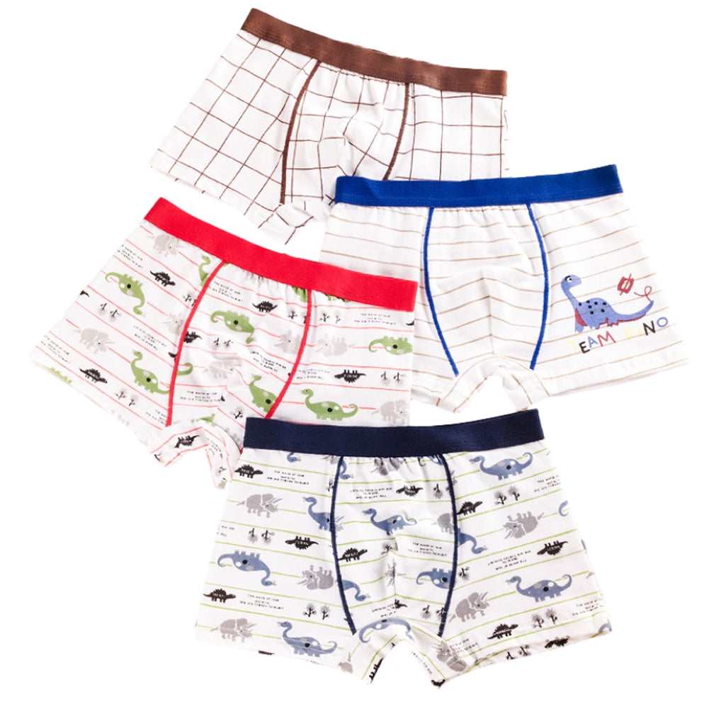 CSCHome 4 PCS Boys Boxer Briefs Age 2-18 Y Comfort Cotton Brief Soft ...