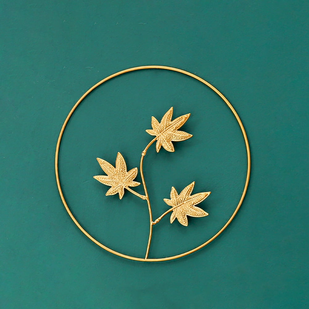 CSCHome 9.5In Golden Round Iron Maple Leaf Design Pendant Bedroom ...