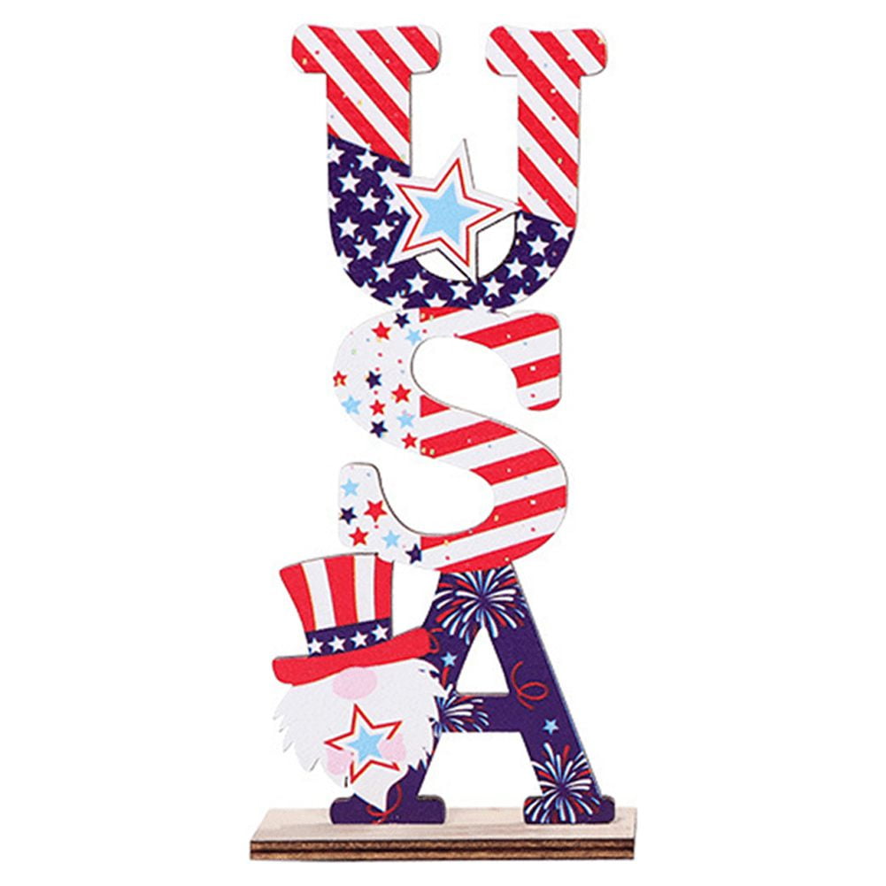 CSCHome American Independence Day Decor Wood Table Signs Patriotic ...