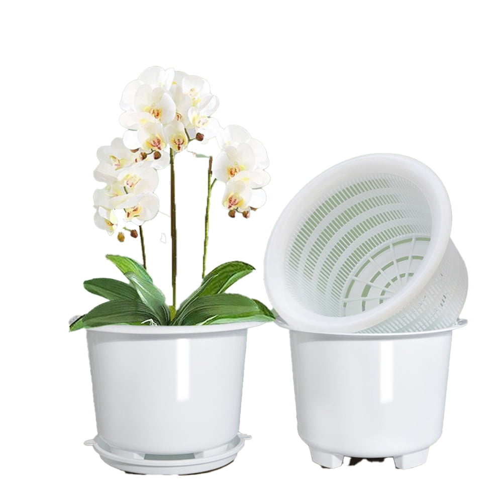 CSCHome Black Plastic Double Layer Insulated and Moisturized Plant Pots ...