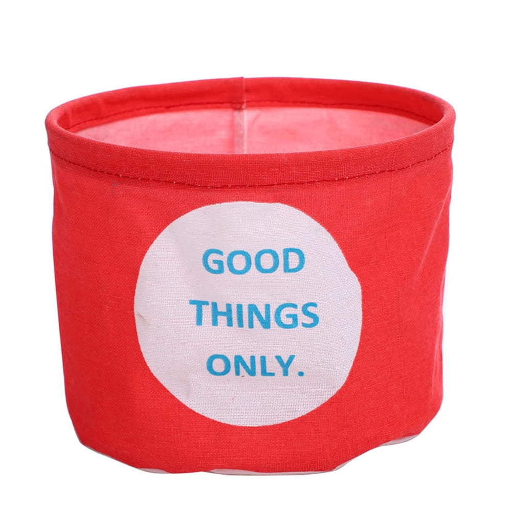 CSCHome Canvas Storage Basket Round Storage Boxes Cloth Collapsible ...