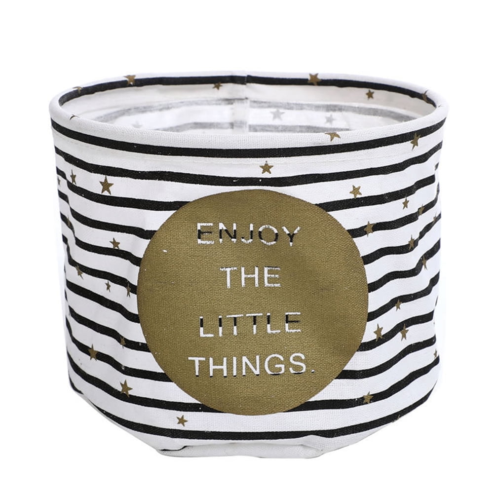 CSCHome Canvas Storage Basket Round Storage Boxes Cloth Collapsible ...