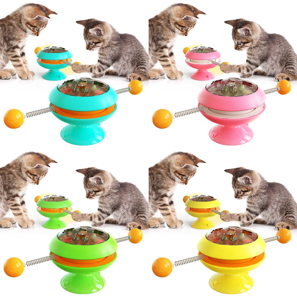 CSCHome Cat Toy Catnip Toys for Cats Spinning Interactive Cat Track ...