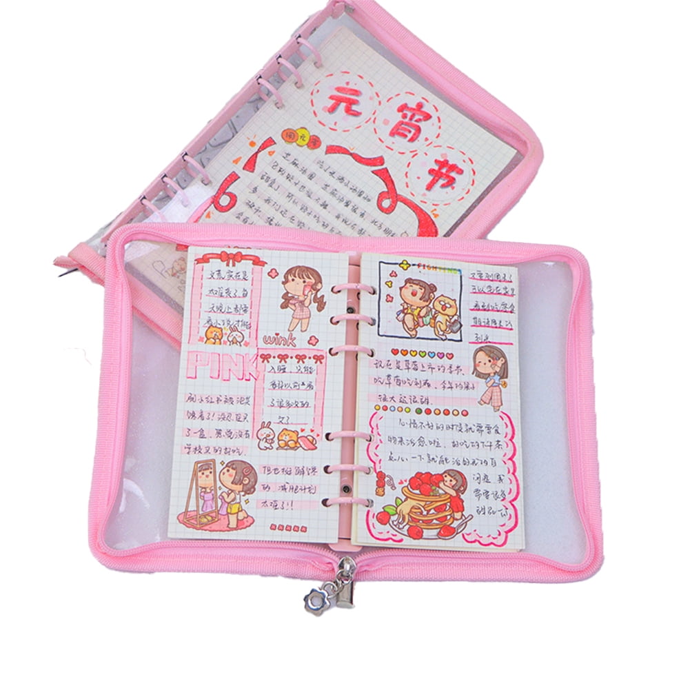 CSCHome Clear A5 Binder with Smooth Zipper Durable Pvc Budget Binder ...