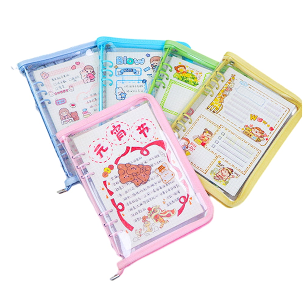 CSCHome Clear A6 Binder with Smooth Zipper Durable Pvc Budget Binder ...