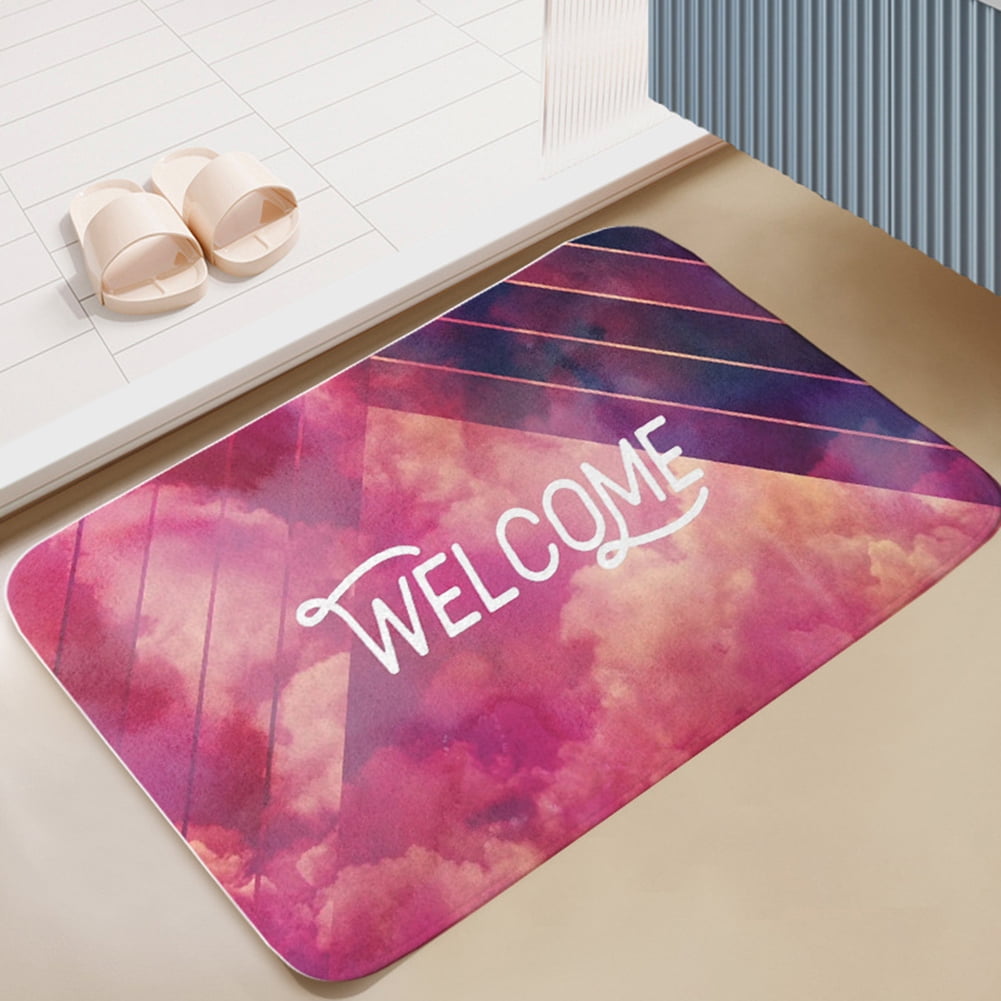 CSCHome Facecloth Bath Mat Welcome Slogan Bath Rugs It Can Absorb Water ...