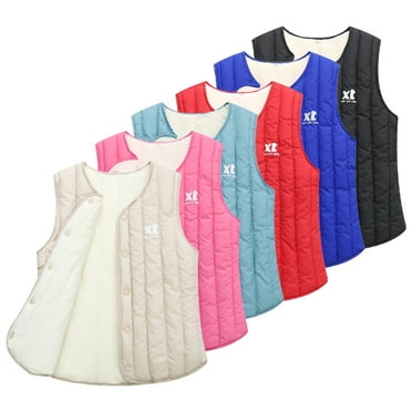 ameIAEA Toddler Baby Boys Girls Puffer Vest Full Zip Up Sleeveless Down Jackets Winter Padded ...