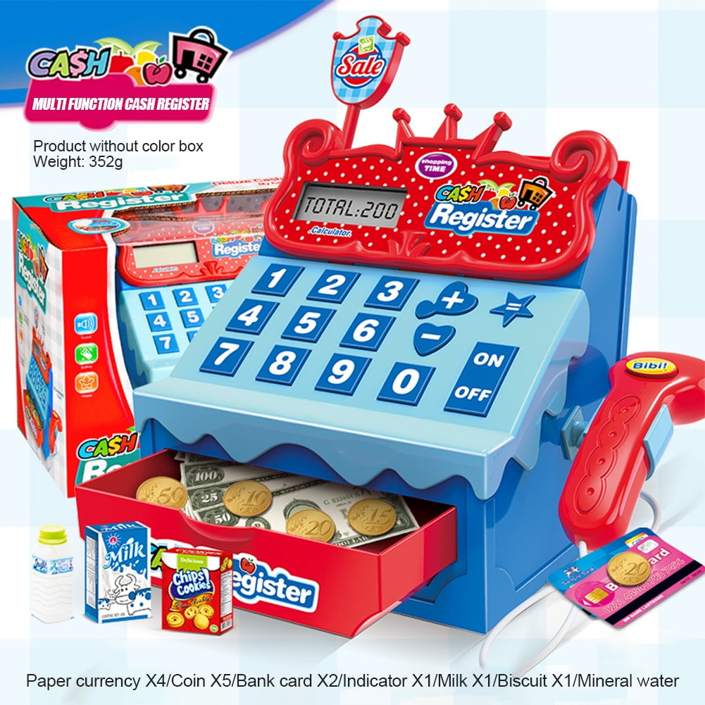 Cschome Cash Register Toy Set, Children's Shopping Calculator Toys ...