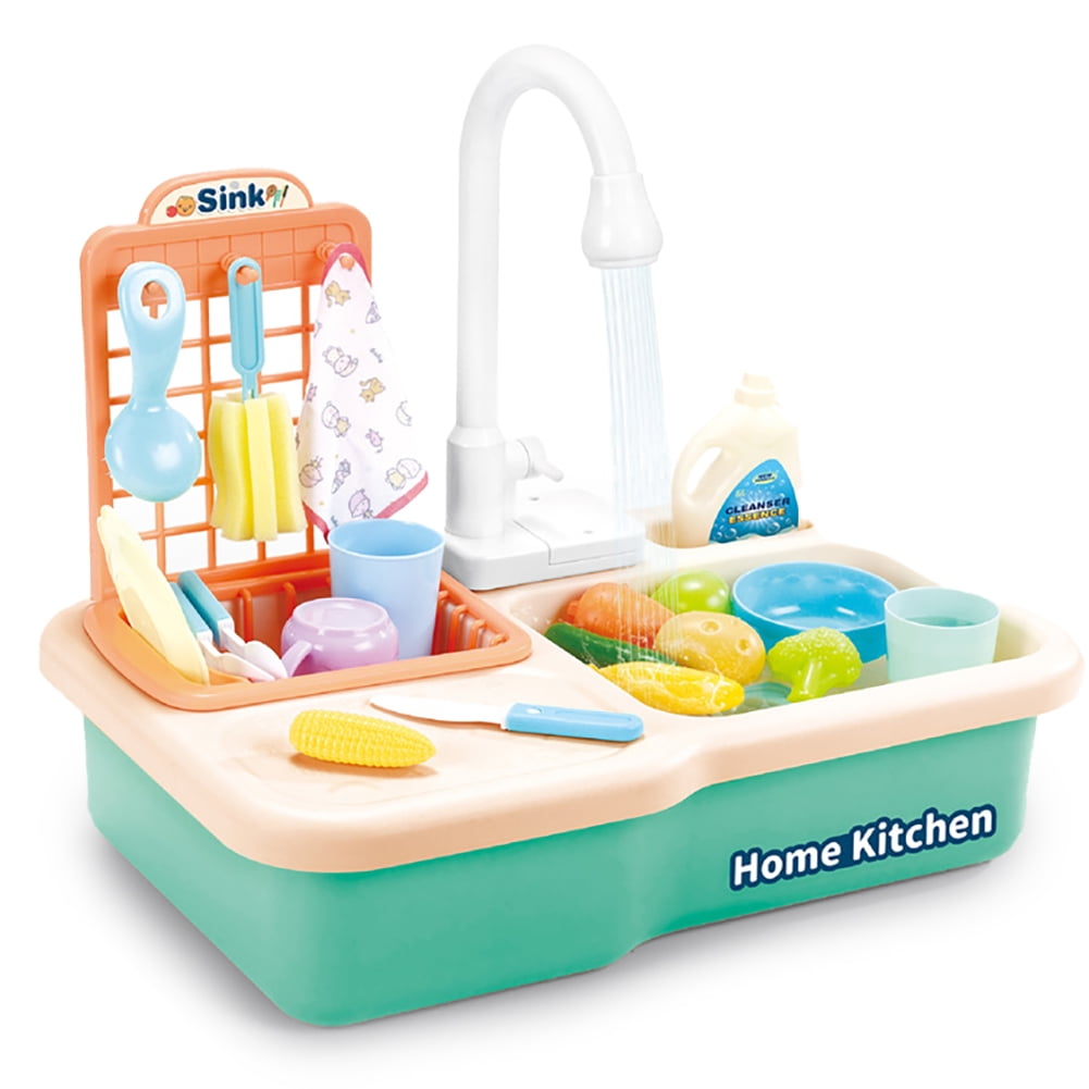 CSCHome Kids Toddler Kitchen Sink Toy with Running Water Baby Cooking ...