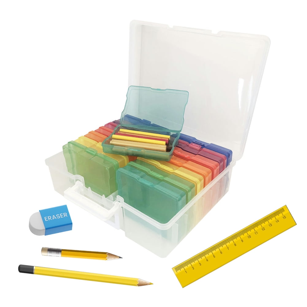 CSCHome Photo Storage Box for 4x6 Inches Pictures 16 Rainbow-Colored ...