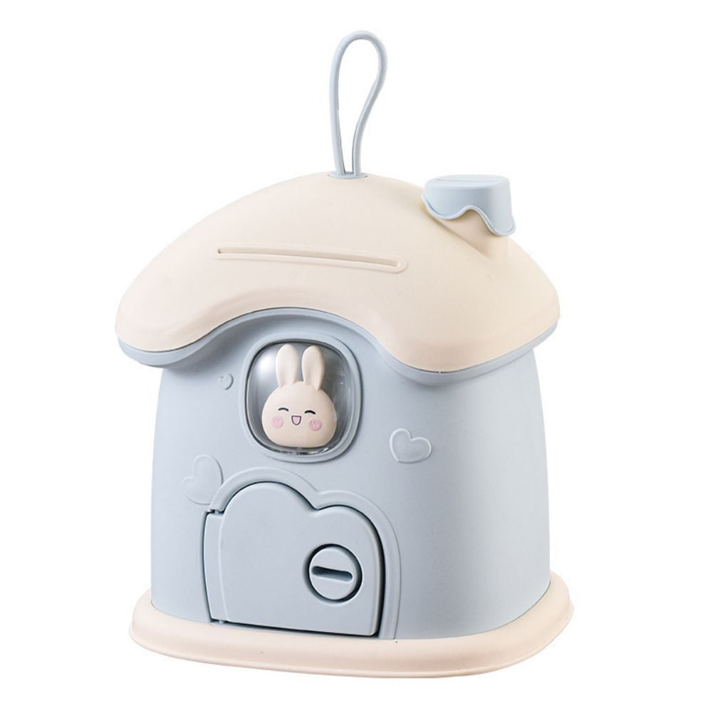 CSCHome Piggy Bank for Kids Savings Toy Bank Bunny Hut Lockable with ...