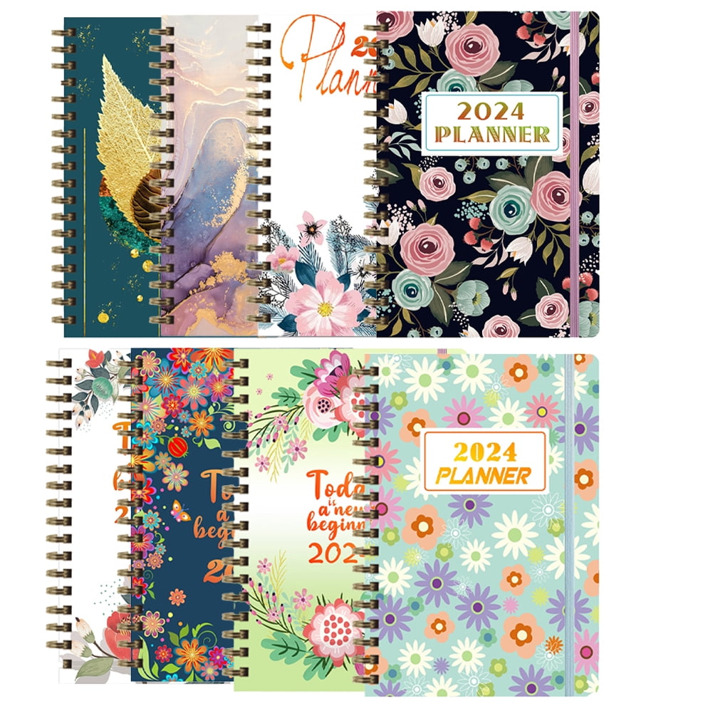 CSCHome Planner with Durable Coils Portable Spiral Planner with Elastic ...