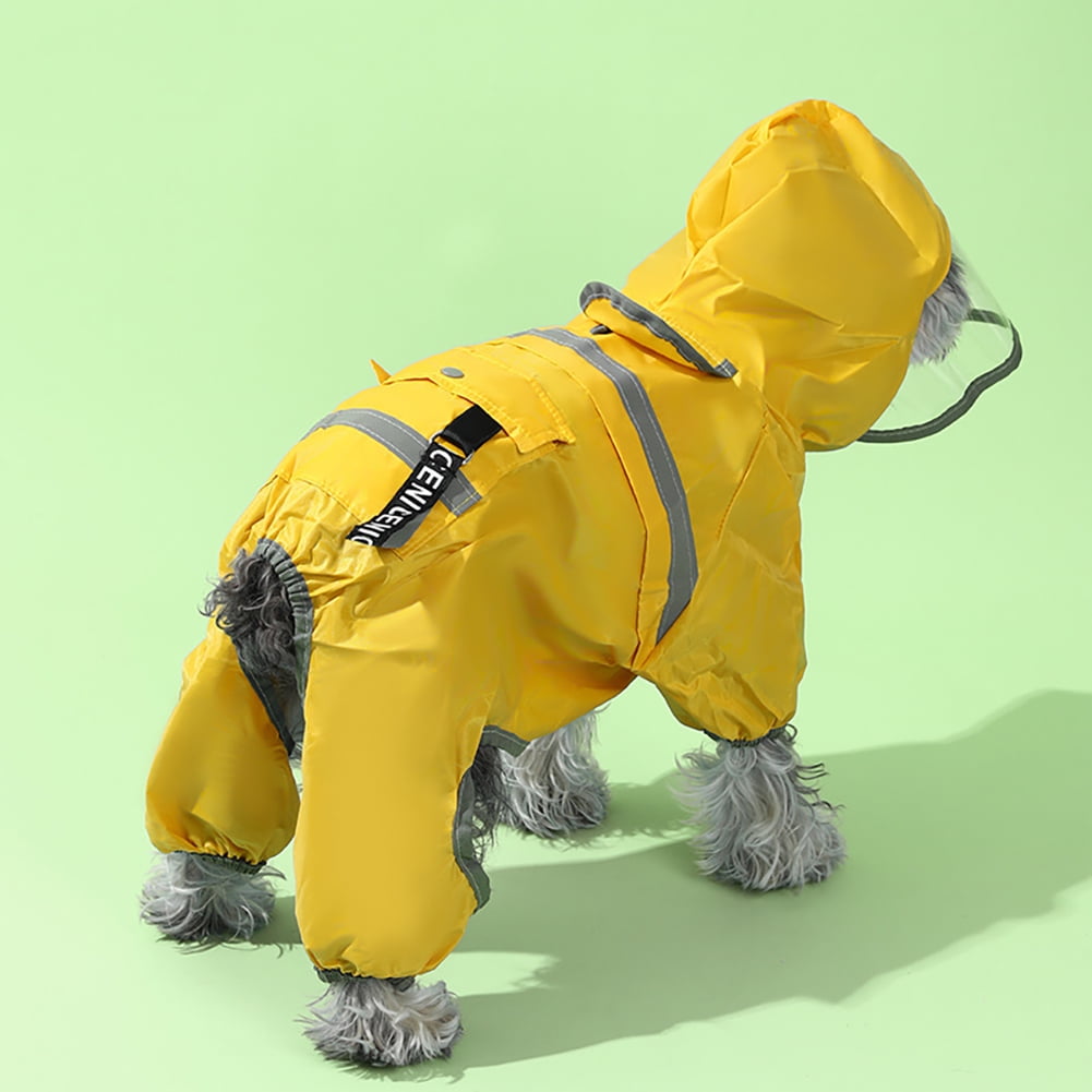 CSCHome Puppy Dog Raincoat, Dog Four-Legged Rain Jacket Hooded with ...