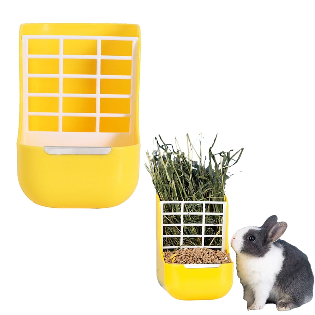 CSCHome Rabbit Feeders Hay Food Hay Feeders Rack 2 in 1 Feeder Bowls ...