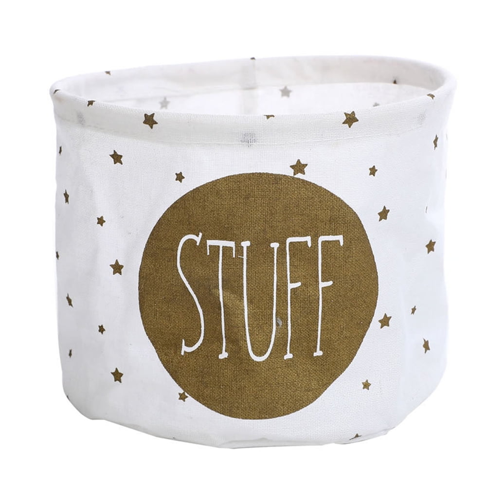 CSCHome Round Storage Bins Foldable Storage Basket Fabric Washable ...