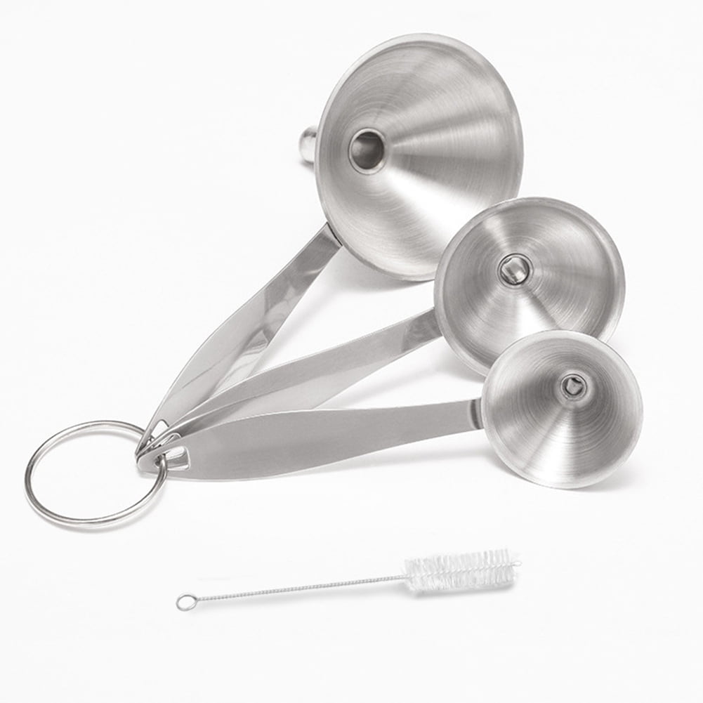 CSCHome Small Funnels for Filling Small Bottles 3 in 1 Metal Funnels ...