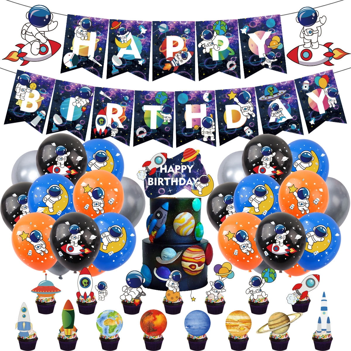 CSCHome Spaceman Theme Kids Birthday Party Decoration Astronaut ...