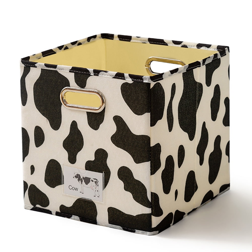 CSCHome Storage Bins Animal Element Foldable Organizer Cow Print Boxs ...