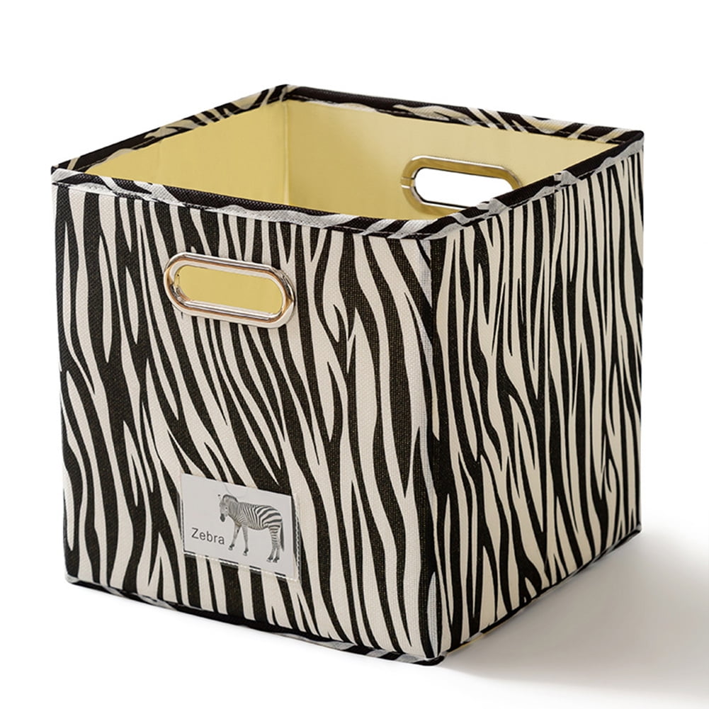 CSCHome Storage Bins Animal Element Foldable Organizer Zebra Print Boxs ...