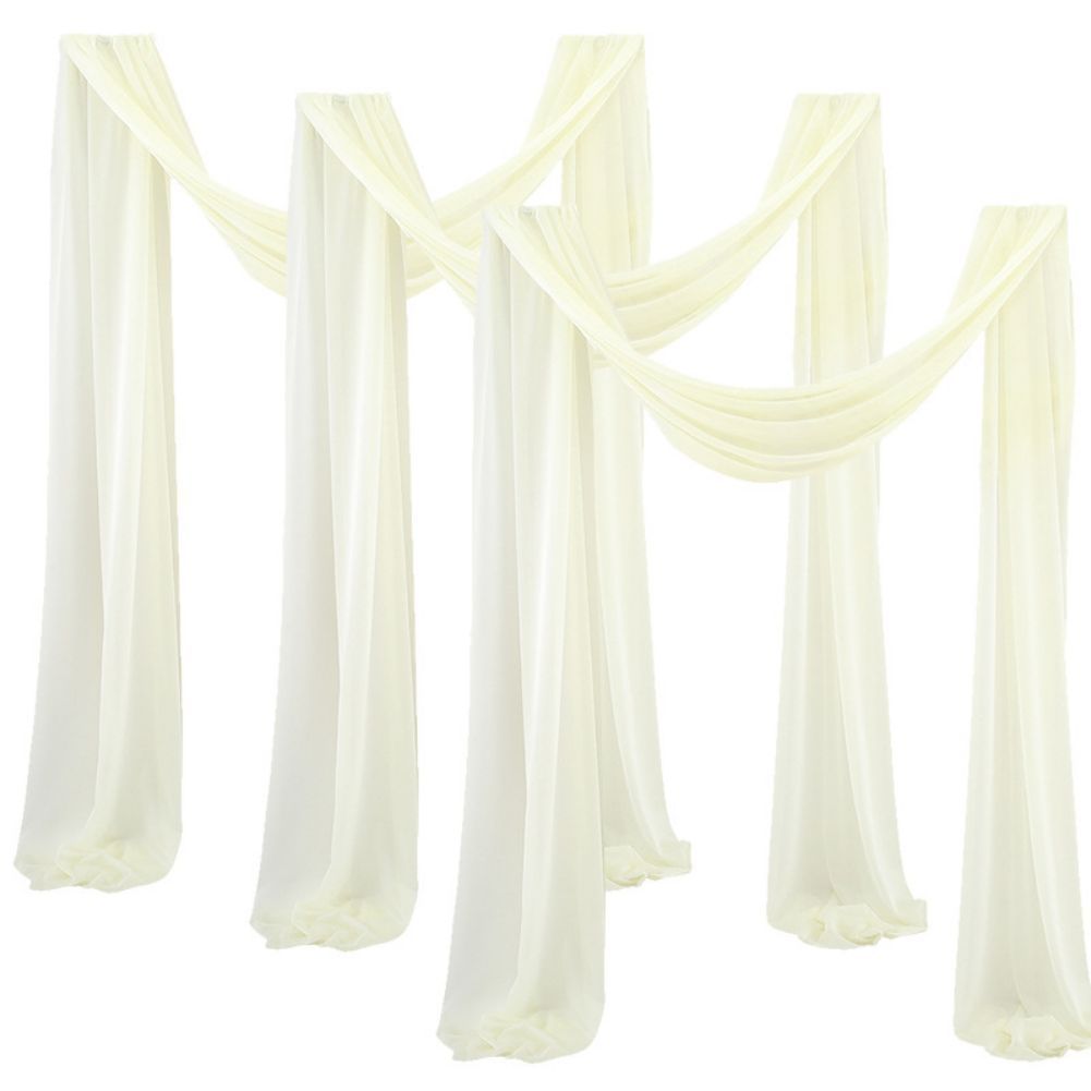 CSCHome Wedding Arch White Sheer Backdrop Curtain Smooth, Soft Stretch ...