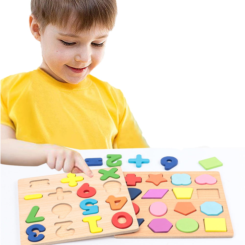 CSCHome Wooden Puzzle for Toddler 3+ Years Wooden 123 Number Shape ...