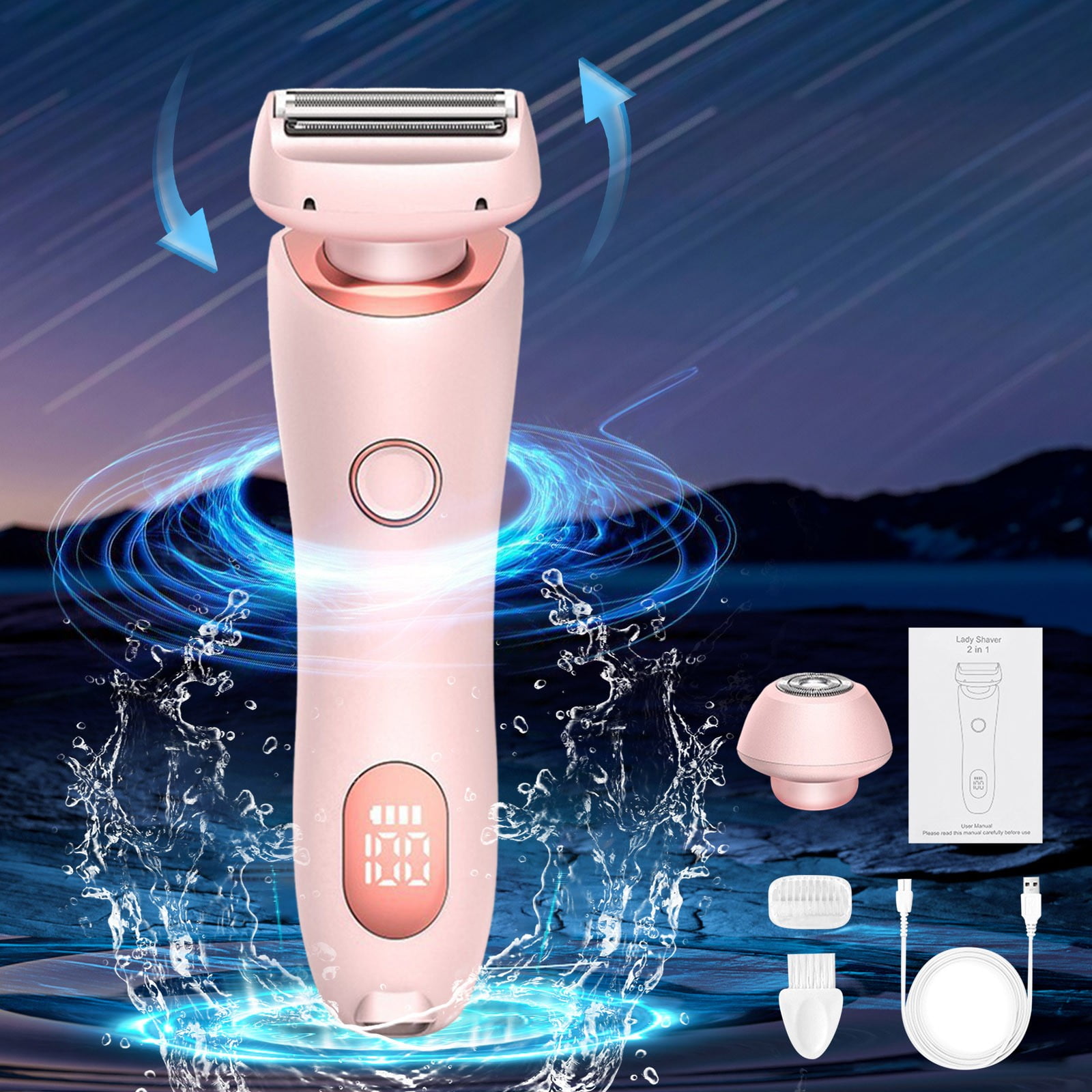 CSEONE 2-in-1 Shaver with Display Screen,Women's Hair Removal Device ...