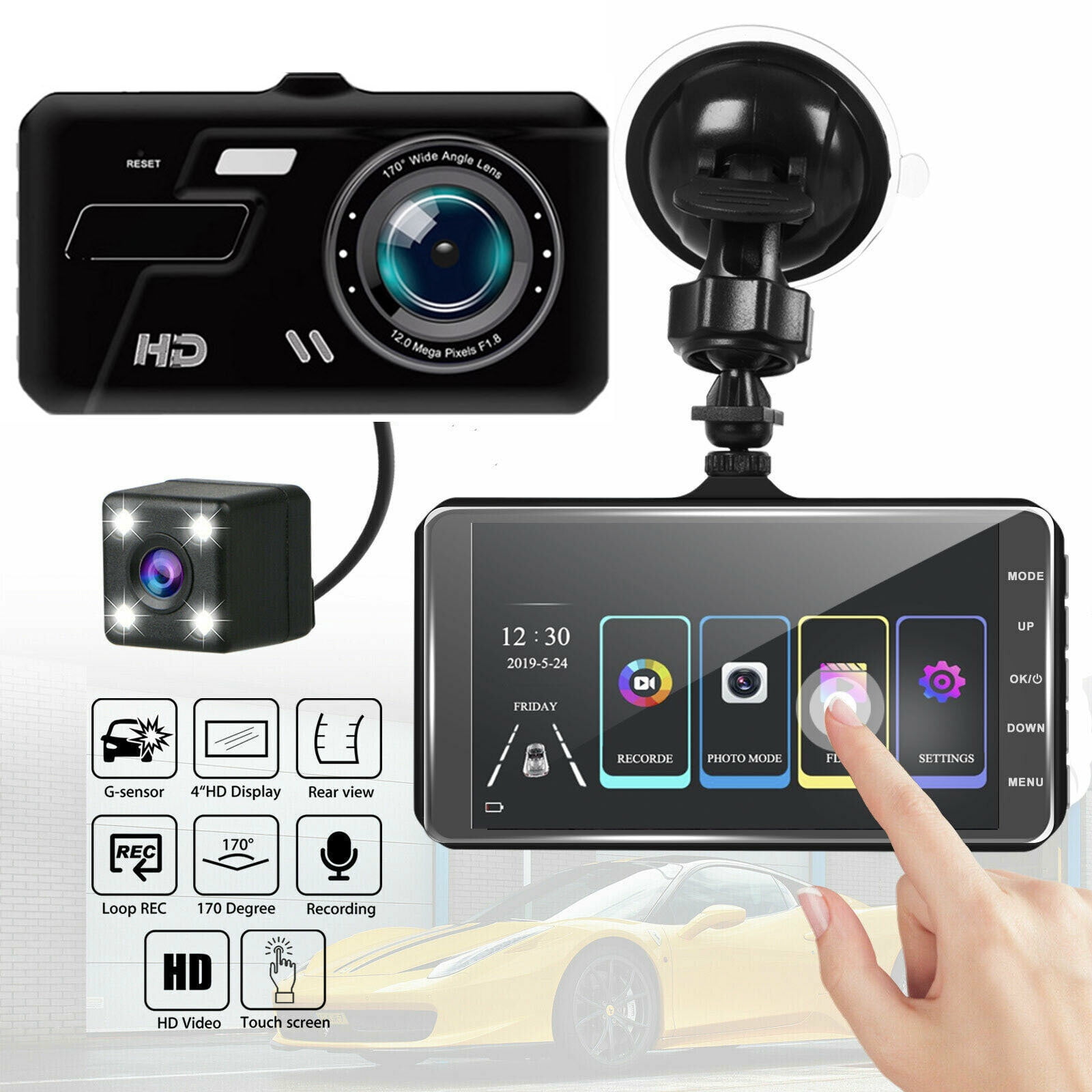 CSEONE Clearance HD 1080P Car Driving Recorder, Night Vision DVR Camera ...
