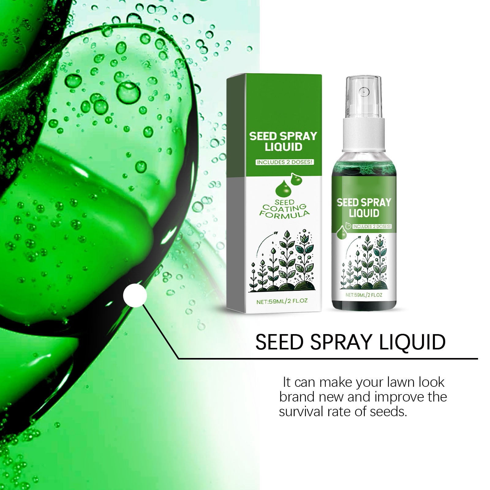 CSEONE Lawn Grass Green Spray 59ml Improves Germination Survival Rate ...