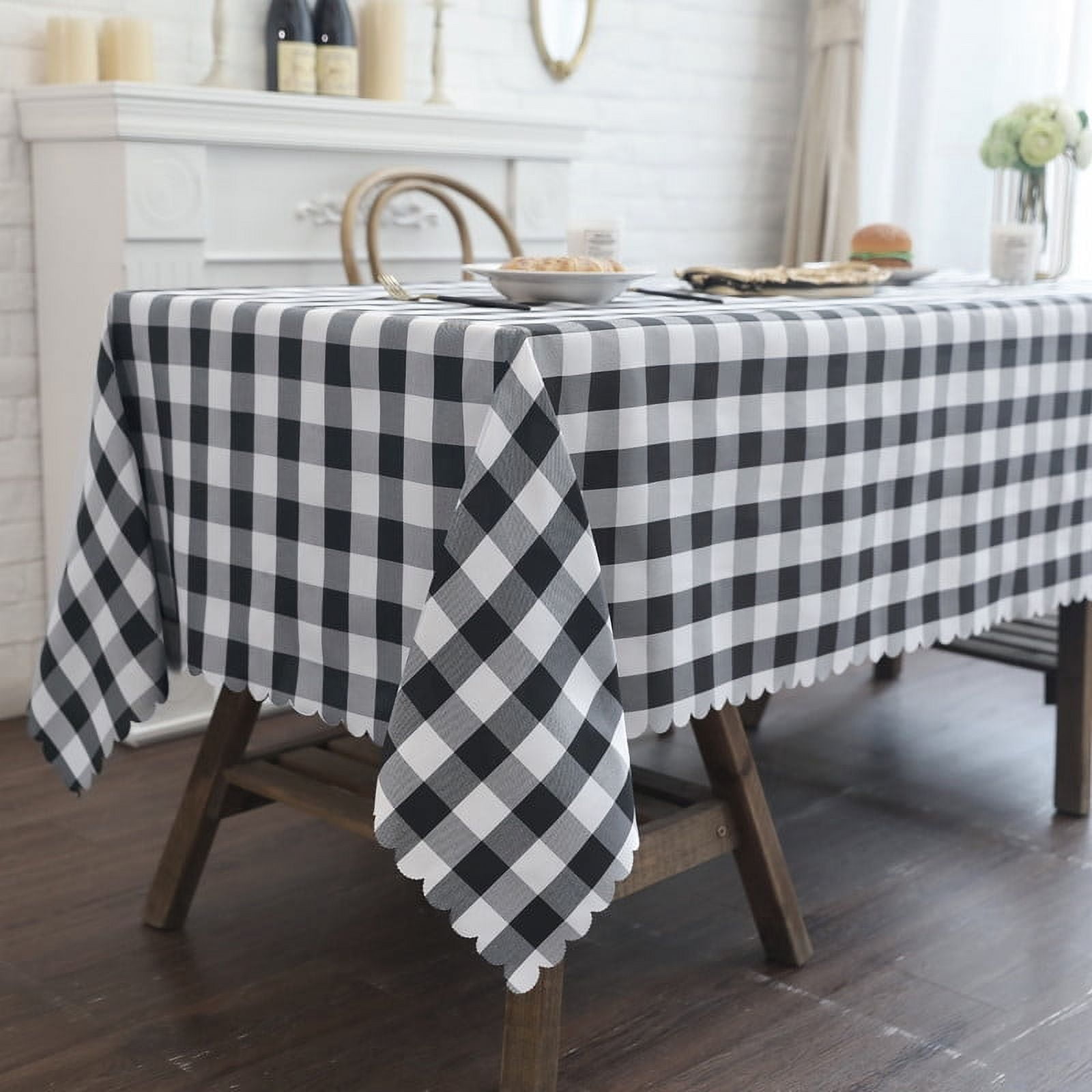Rectangular table tablecloth, stain resistant, durable and wrinkle ...